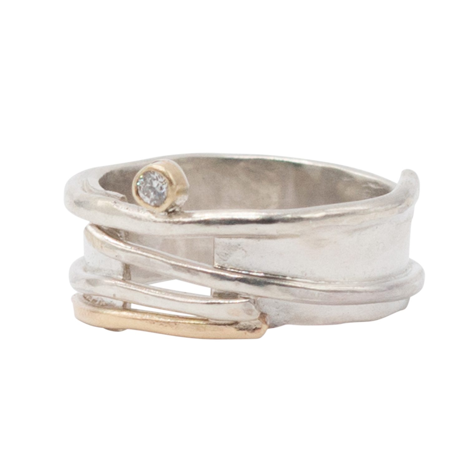 Unique Diamond Silver and 9ct Gold Ring – Armed & Gorgeous