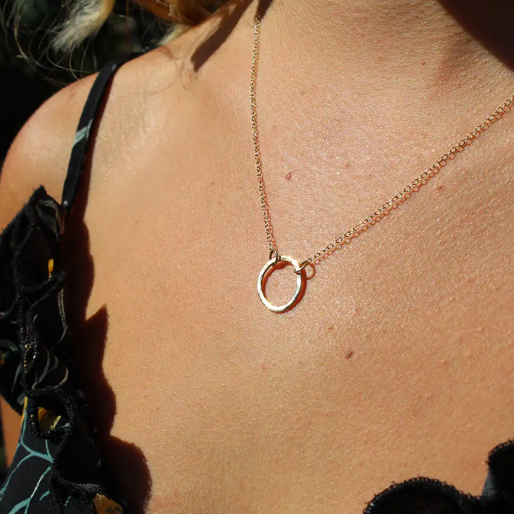 Wild Fawn Jewellery Irregular Hoop Pendant (Silver or Gold) - Armed ...