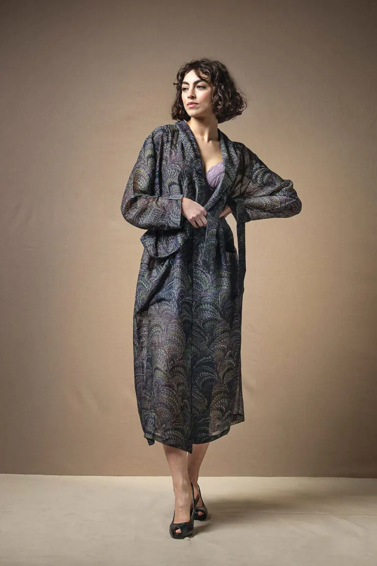 One Hundred Stars Dressing Gown Marbled Indigo - Armed & Gorgeous ...