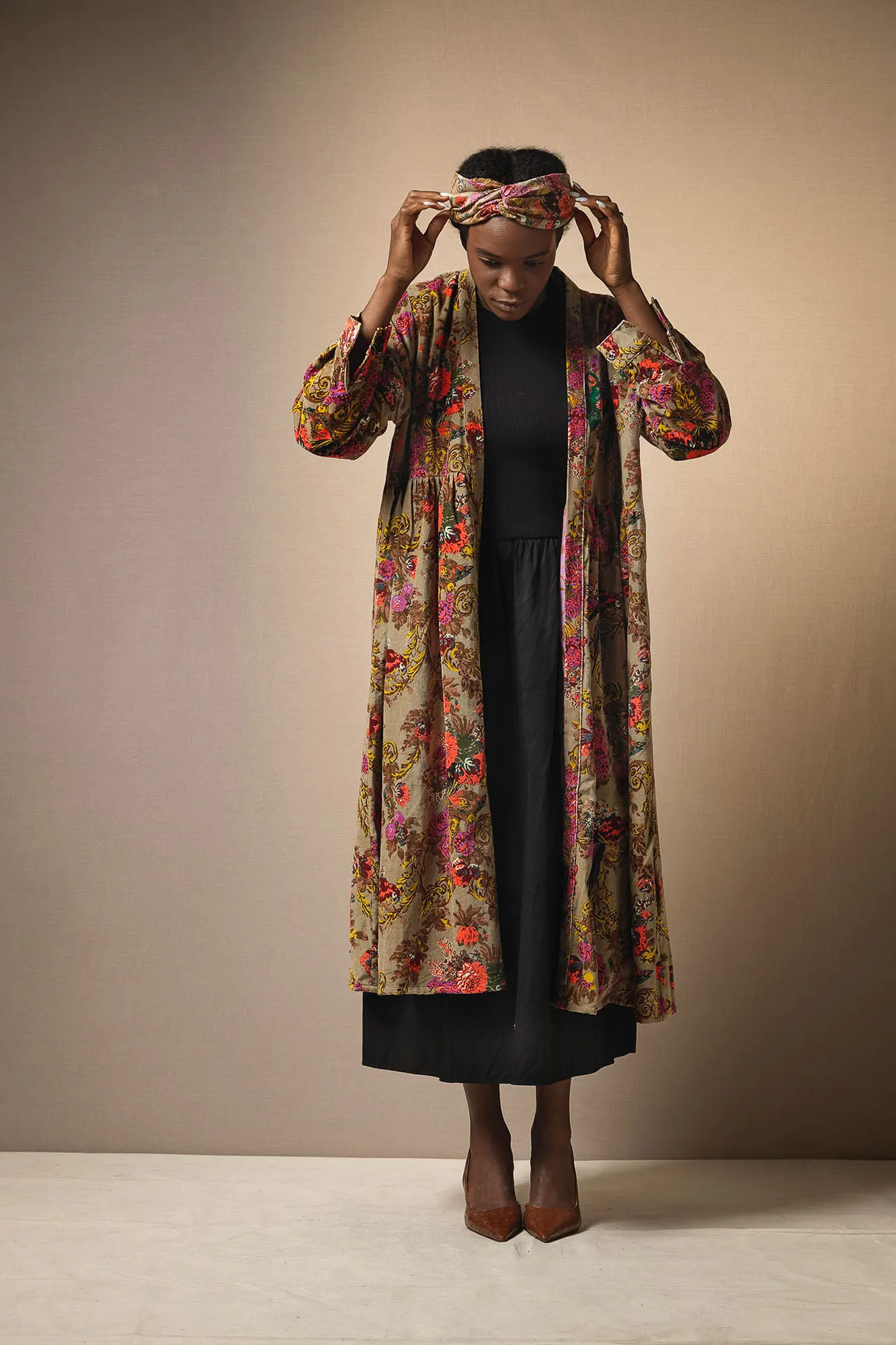 One Hundred Stars Velvet Duster Coat – Autumn Chintz – Armed & Gorgeous