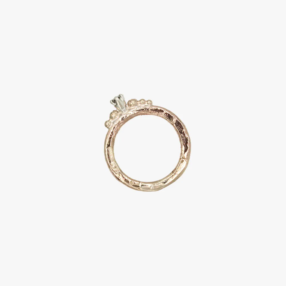 Fi Mehra - Claw Set Diamond and Gold Granulation Ring - Armed ...