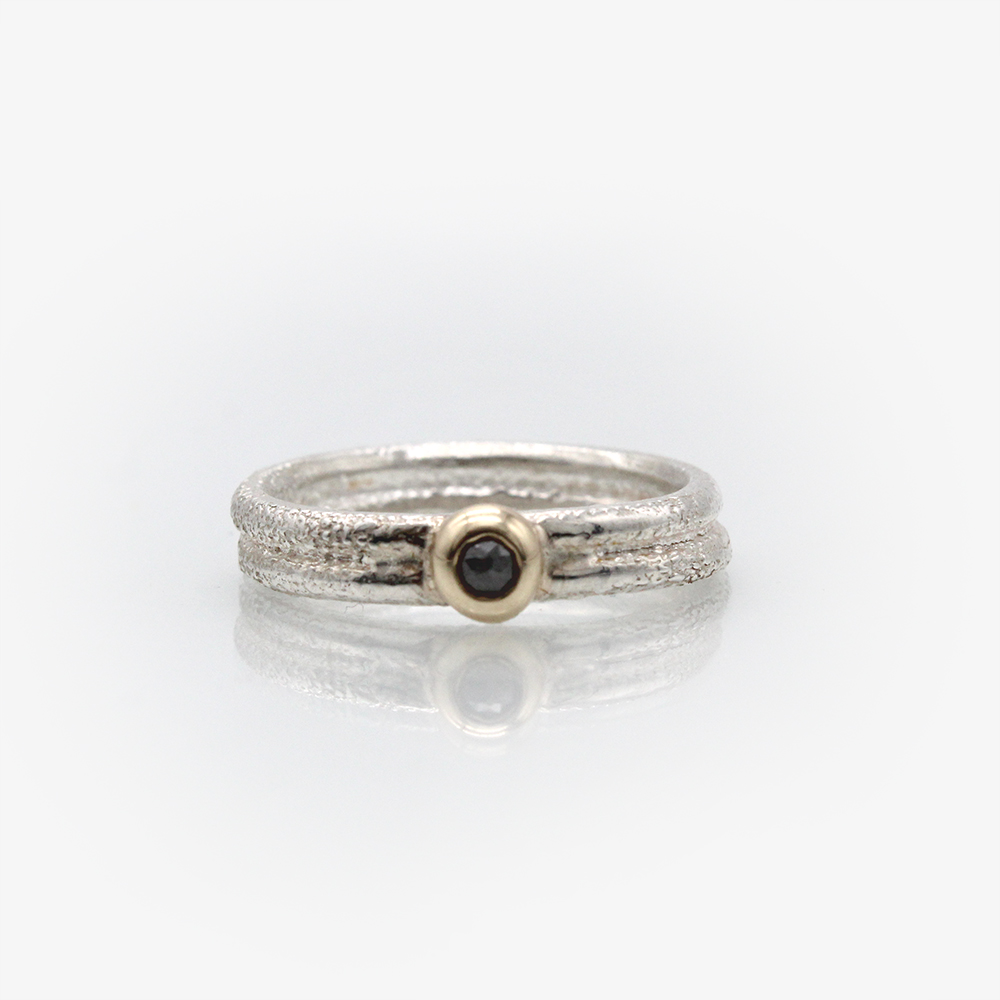 Fi Mehra – Black Diamond Gold & Silver Ring – Armed & Gorgeous