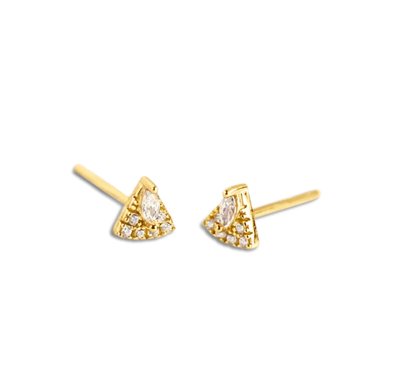 Micro Crystal Triangle Studs – Armed & Gorgeous