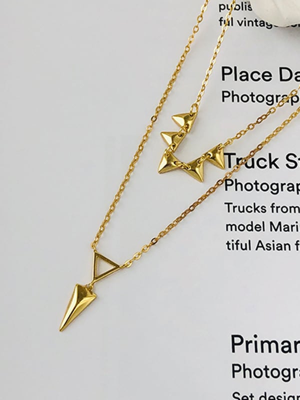 Double Layered Triangle Necklace – Armed & Gorgeous