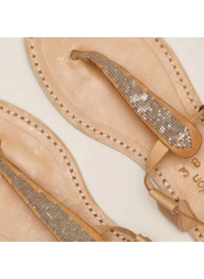 Laidback London Leni Black Bead Leather Sandals (Bruise Effect Sole ...