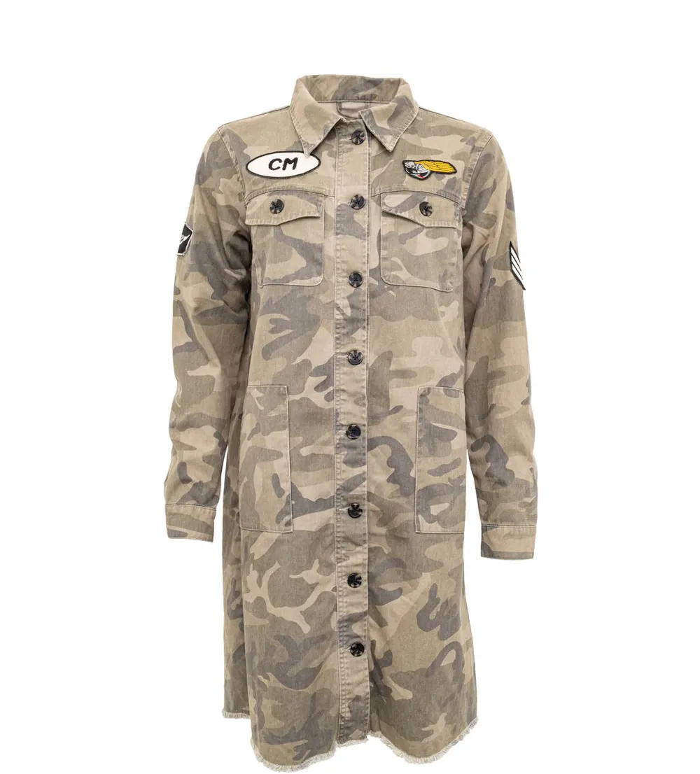 Costamani Badge Camo Long Jacket - Armed & Gorgeous - Handmade Jewellery UK