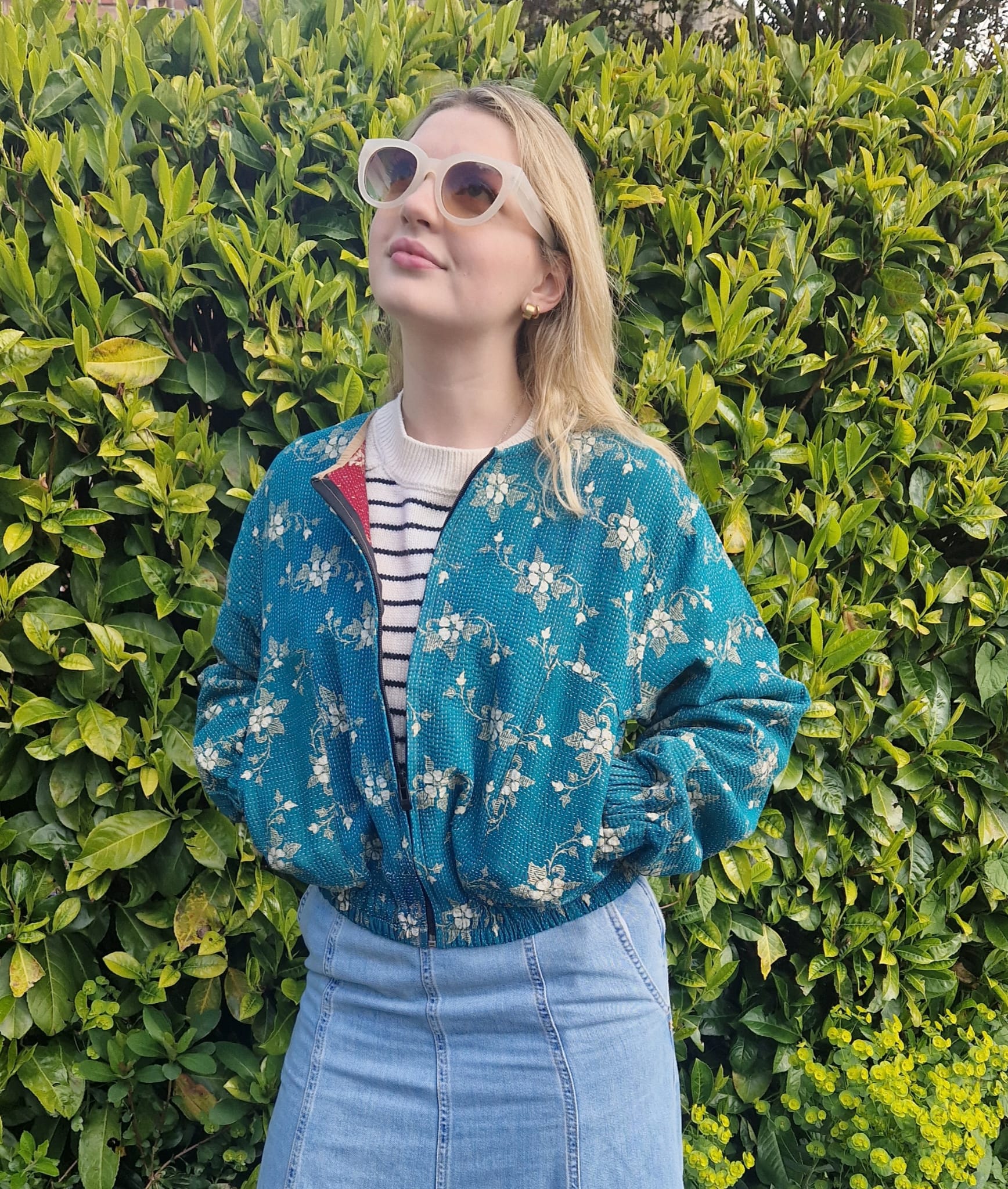 Vintage One Off Bomber Jacket – Turquoise – Armed & Gorgeous