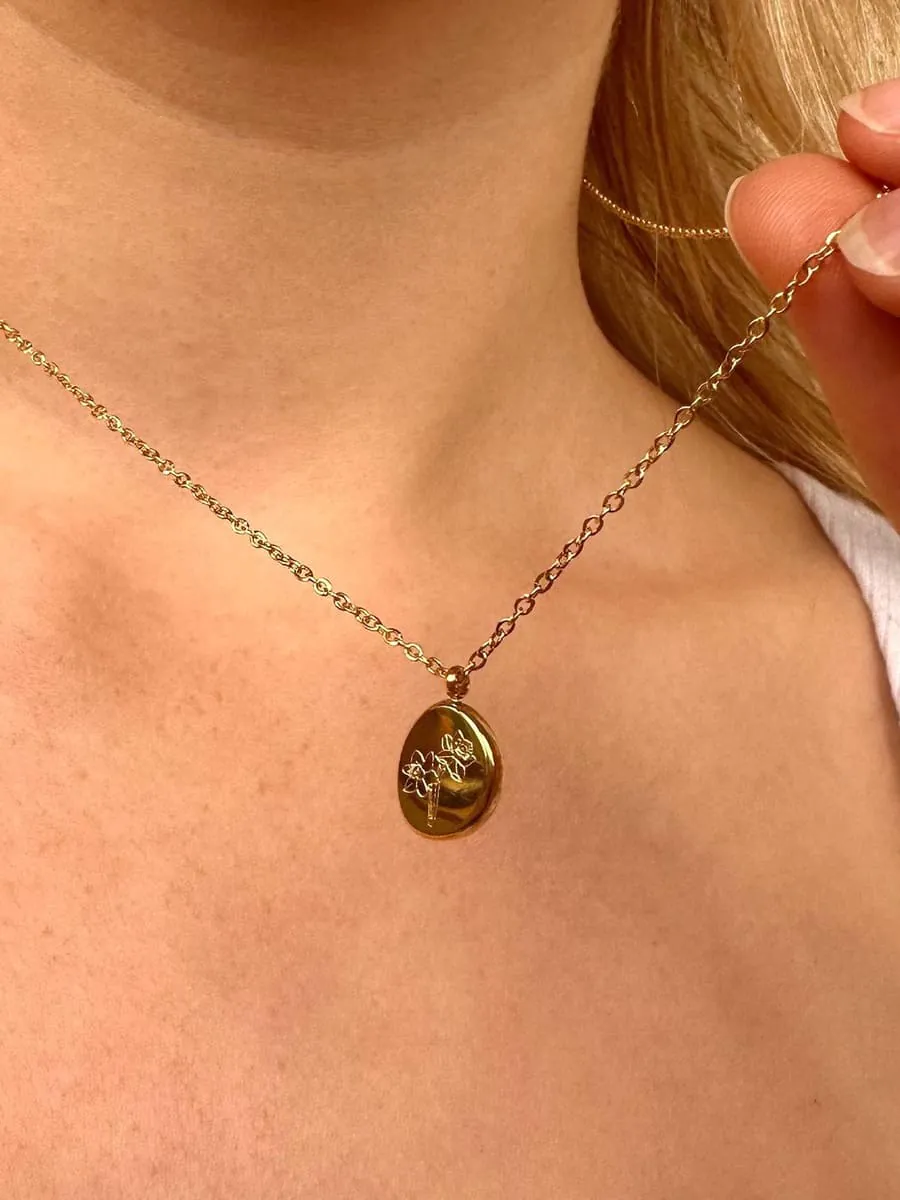 Waterproof Birth Flower Necklace – Armed & Gorgeous