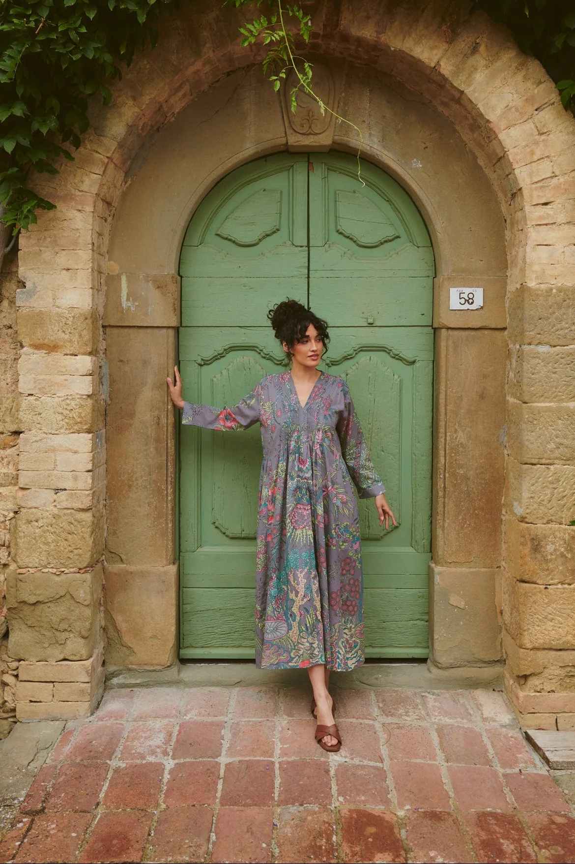 One Hundred Stars Boho Garden Grey Pinch Pleat Dress – Armed & Gorgeous