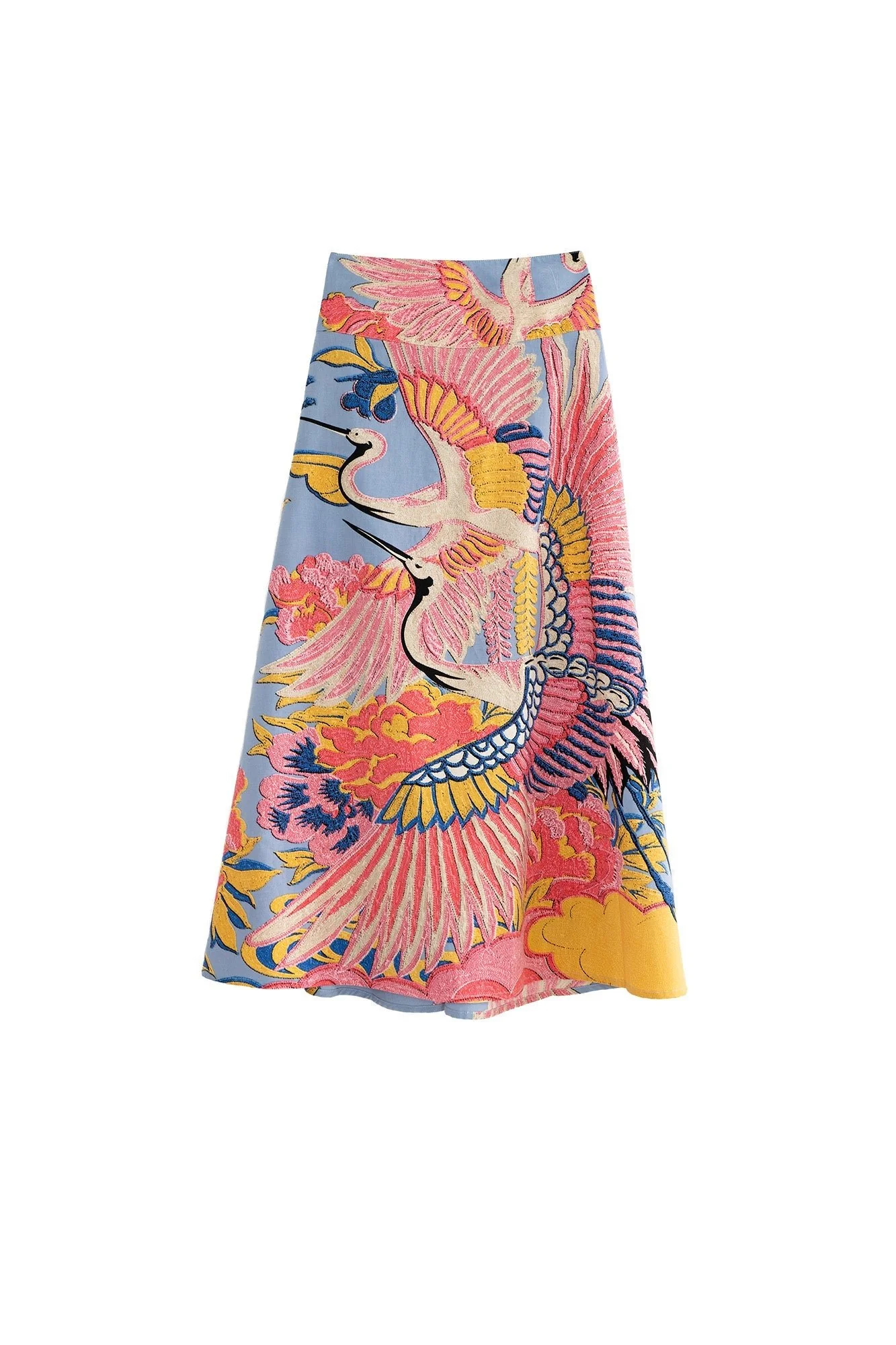 One Hundred Stars Crane Periwinkle Cotton A-Line Maxi Skirt – Armed ...