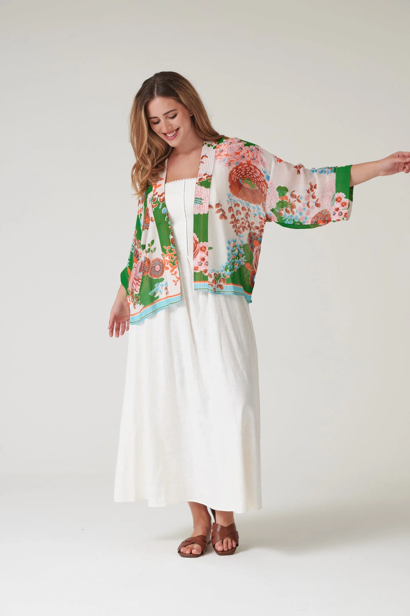 One Hundred Stars Kitsch Bouquet Green Kimono – Armed & Gorgeous